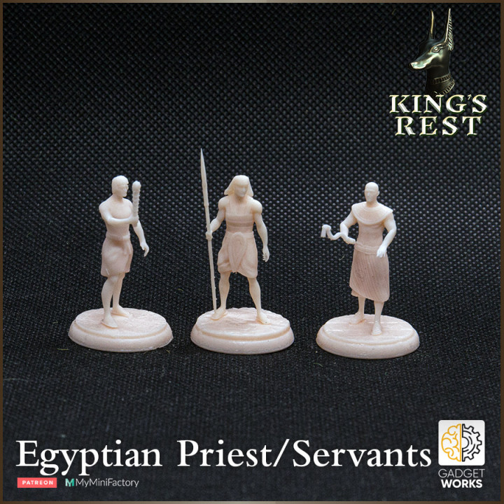 3D Printable Egyptian Priest, Guard and Attendant - Kings Rest by ...