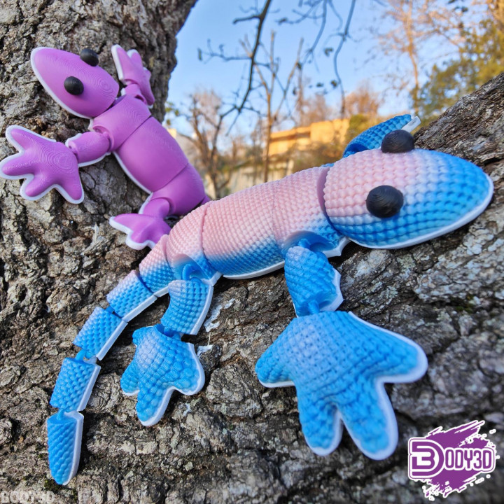 3D Printable 10 Articulated Cute Salamanders by BODY3D