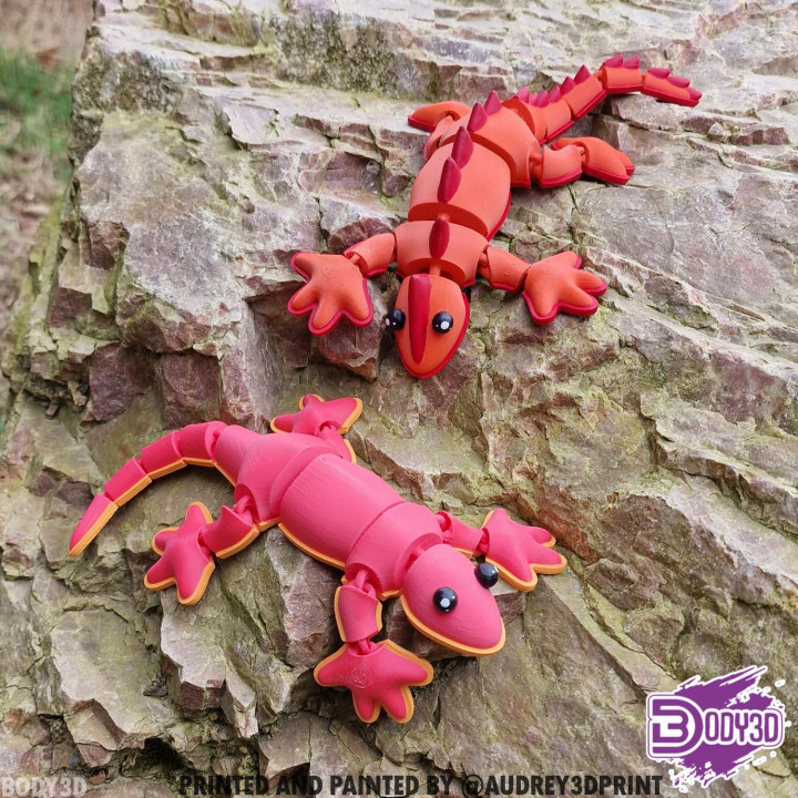 3D Printable 10 Articulated Cute Salamanders by BODY3D