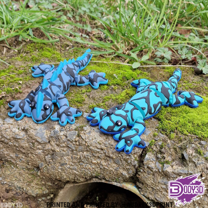 3D Printable 10 Articulated Cute Salamanders by BODY3D
