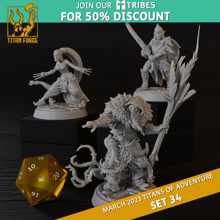 3D Printable RPG - DnD Hero Characters - Titans of Adventure Set 34 by ...