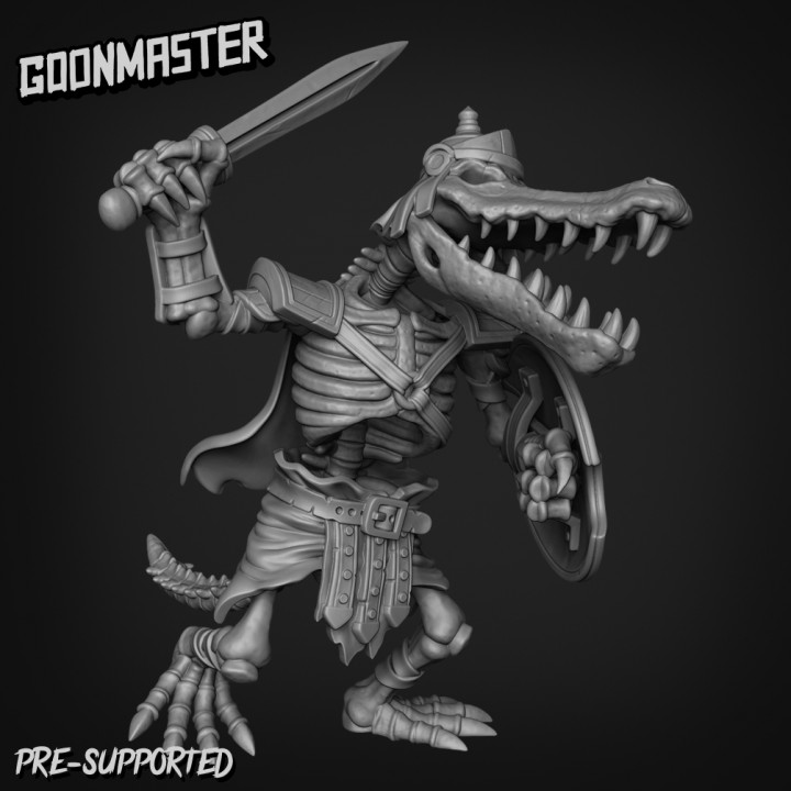 3D Printable Crocodile Skeleton Warrior 2 by Goon Master