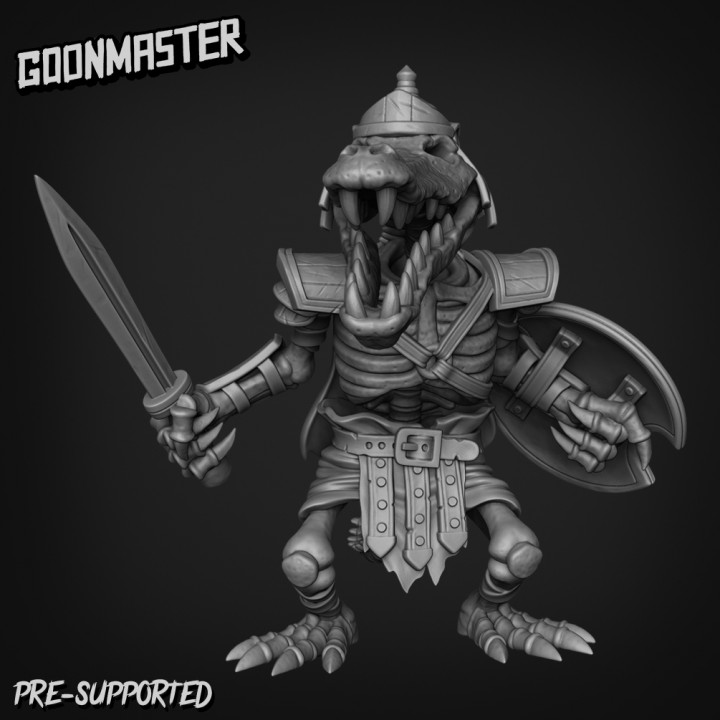 3D Printable Crocodile Skeleton Warrior 3 by Goon Master