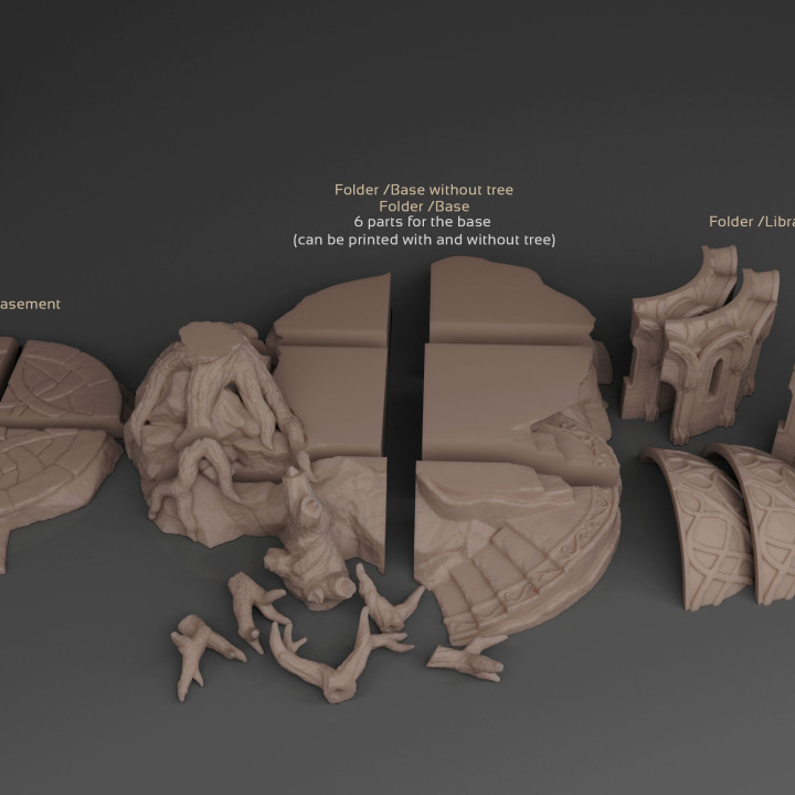 3D Printable Elven Library by The Mines