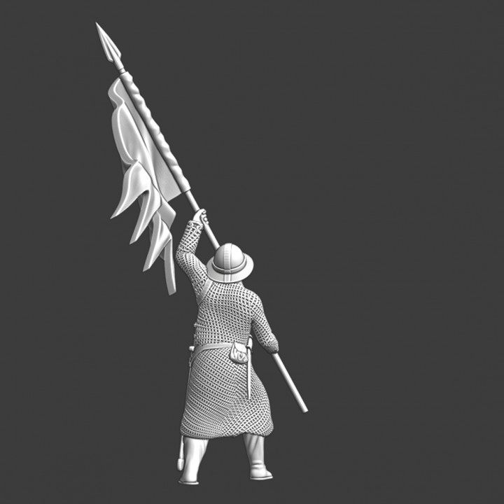 3D Printable Medieval Sergeant with waving banner by Northern Crusades ...