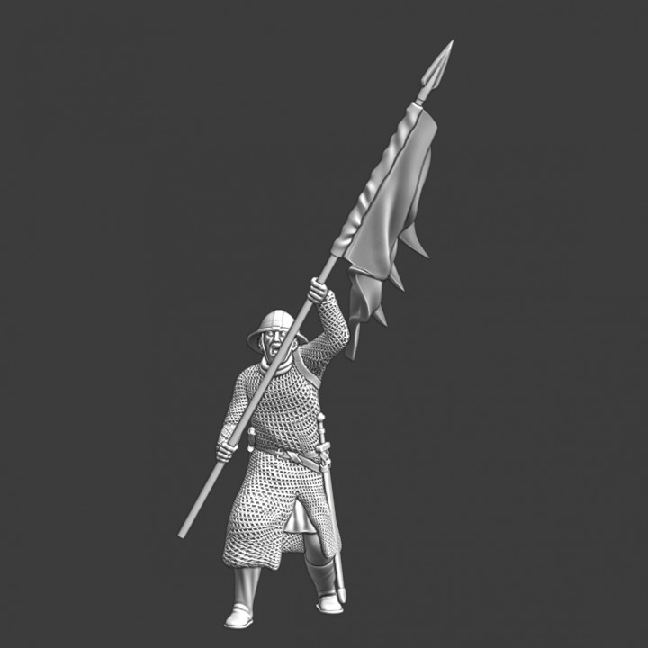 3D Printable Medieval Sergeant with waving banner by Northern Crusades ...