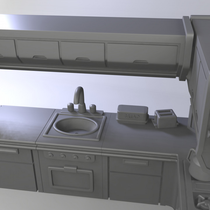 3D Printable Vintage Kitchen by Tiny Furniture