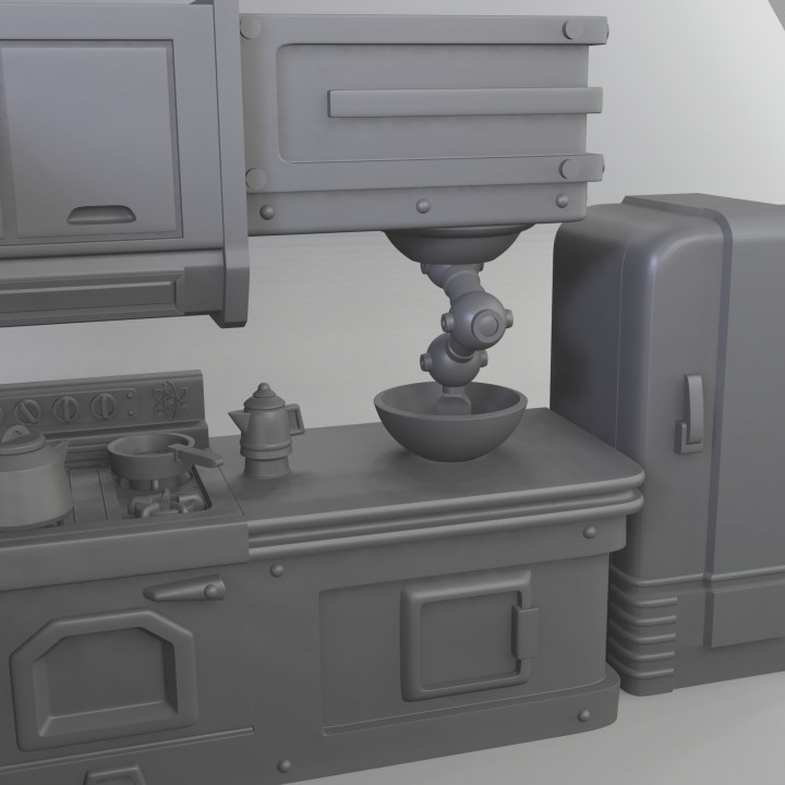 3D Printable Vintage Kitchen by Tiny Furniture