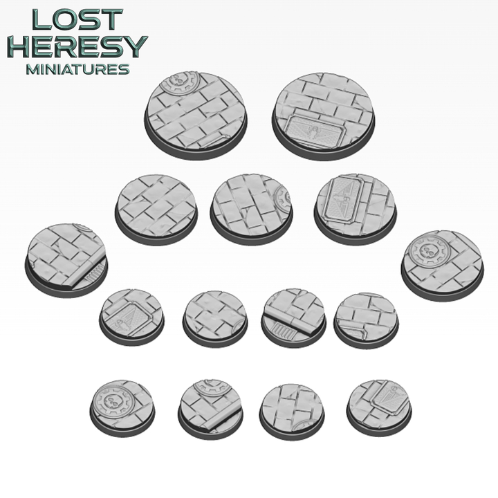 3D Printable Imperial Street Bases by Lost Heresy Miniatures