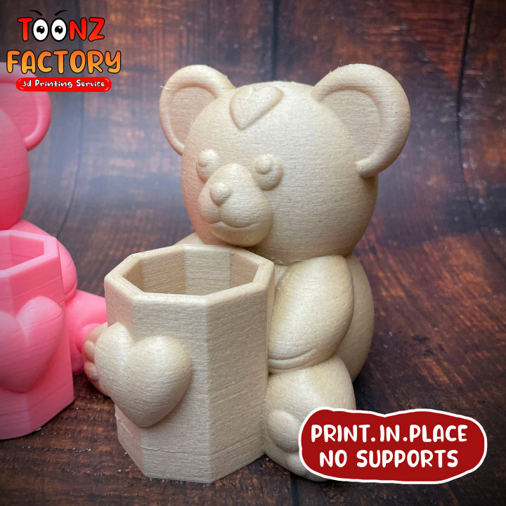 3D Printable TEDDY PEN HOLDER by Toonz Factory
