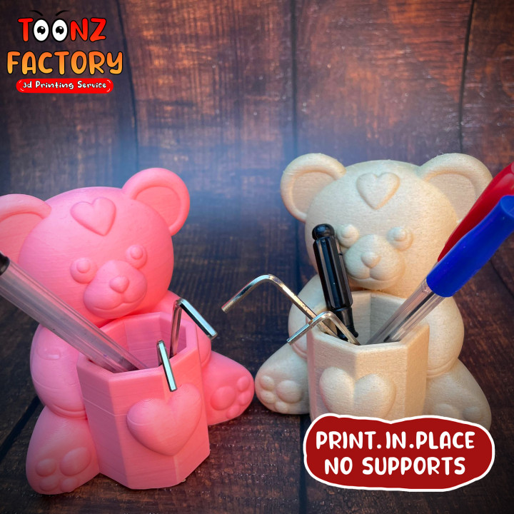 3D Printable TEDDY PEN HOLDER by Toonz Factory