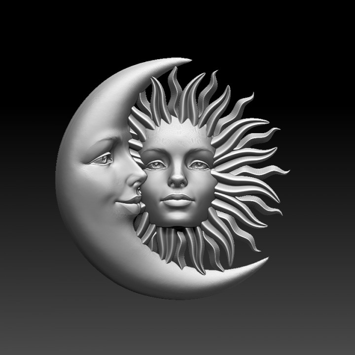 3D Printable sun moon by 3Dimontis