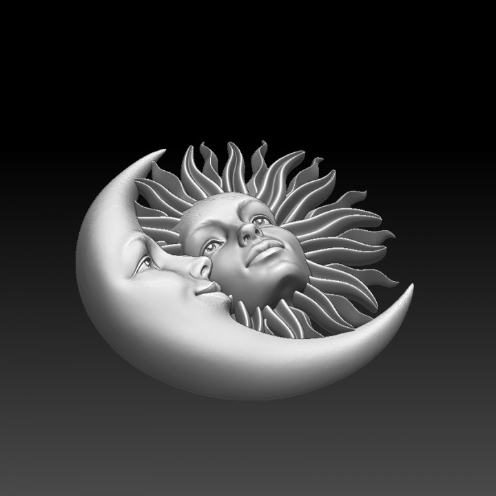 3D Printable sun moon by 3Dimontis