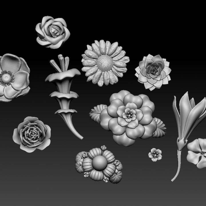 3D Printable flowers by Dmitry Tishchenkov