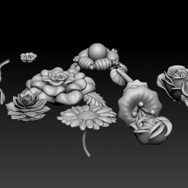 3D Printable flowers by Dmitry Tishchenkov
