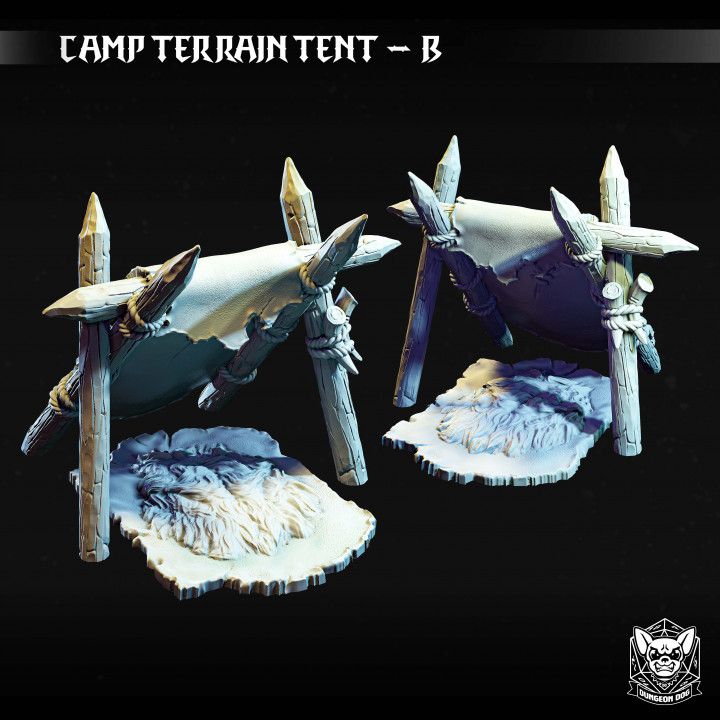 3D Printable Camp Terrain Tent - B by Dungeon Dog