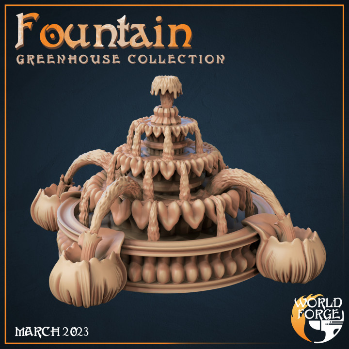 3D Printable Gothic Fountain by World Forge Miniatures