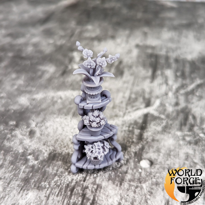 3D Printable Plant Displays w/ Flower Pots by Embernell Studio