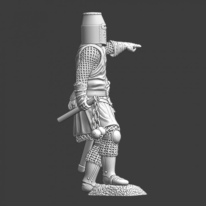 3D Printable Medieval knight pointing - holding flail by Northern ...