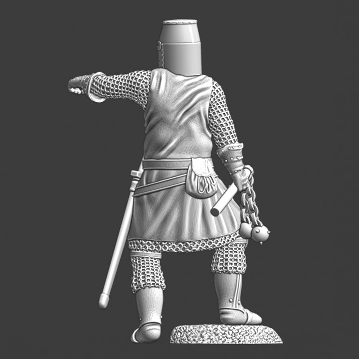 3D Printable Medieval knight pointing - holding flail by Northern ...