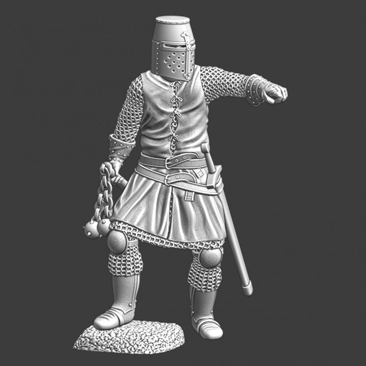 3D Printable Medieval knight pointing - holding flail by Northern ...