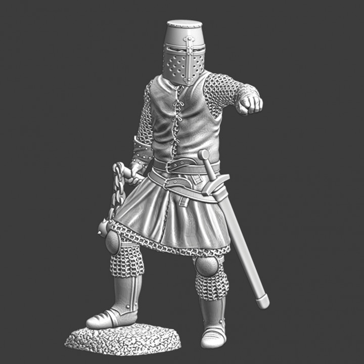 3D Printable Medieval knight pointing - holding flail by Northern ...