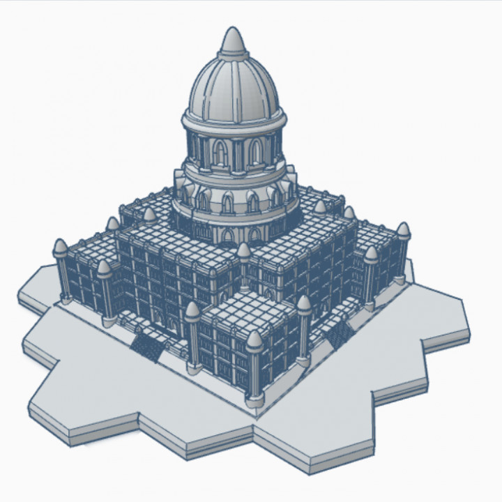 3D Printable Gothic Ruined Imperial Senate Building Hex Map Scale by ...