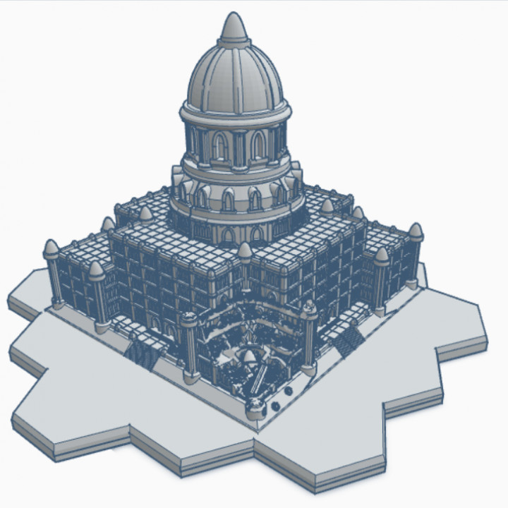 3D Printable Gothic Ruined Imperial Senate Building Hex Map Scale by ...