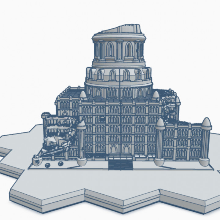 3D Printable Gothic Ruined Imperial Senate Building Hex Map Scale by ...