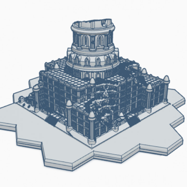 3D Printable Gothic Ruined Imperial Senate Building Hex Map Scale by ...