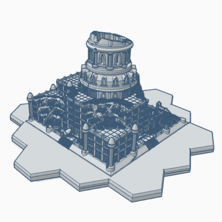 3D Printable Gothic Ruined Imperial Senate Building Hex Map Scale by ...