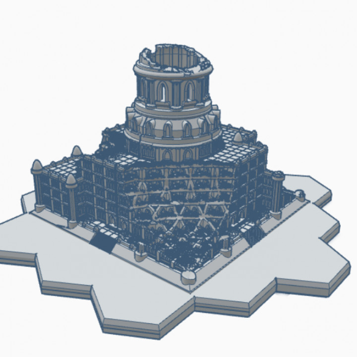 3D Printable Gothic Ruined Imperial Senate Building Hex Map Scale by ...