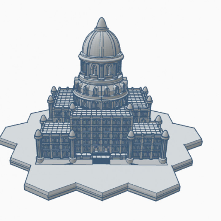 3D Printable Gothic Imperial Senate Building hex Map Scale by Wargame Forge