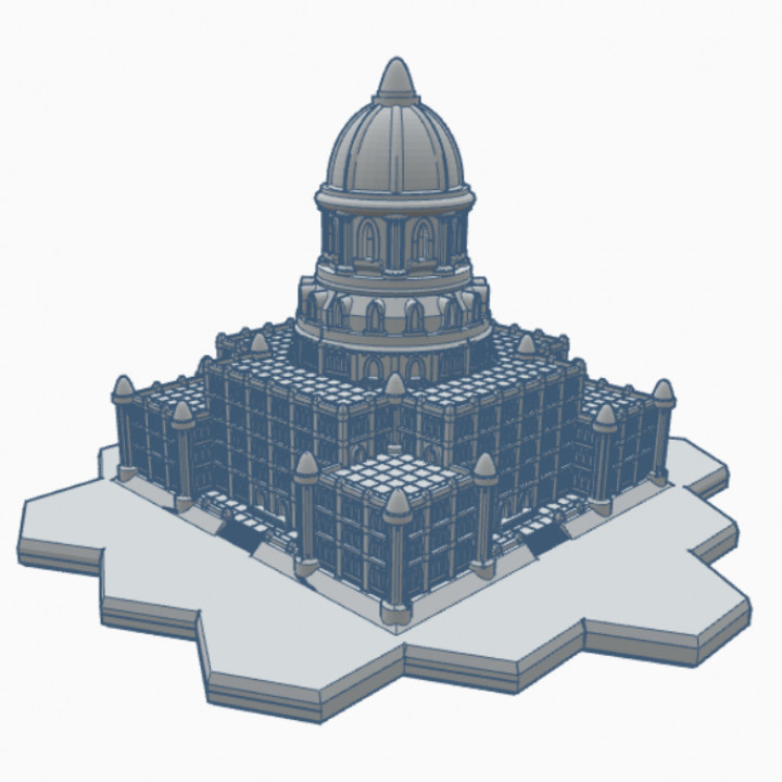 3D Printable Gothic Imperial Senate Building hex Map Scale by Wargame Forge