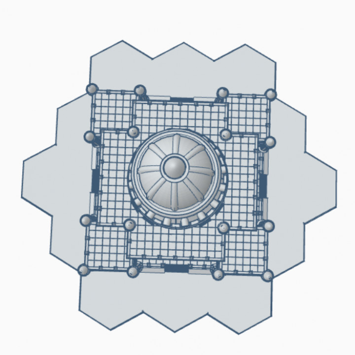 3D Printable Gothic Imperial Senate Building hex Map Scale by Wargame Forge