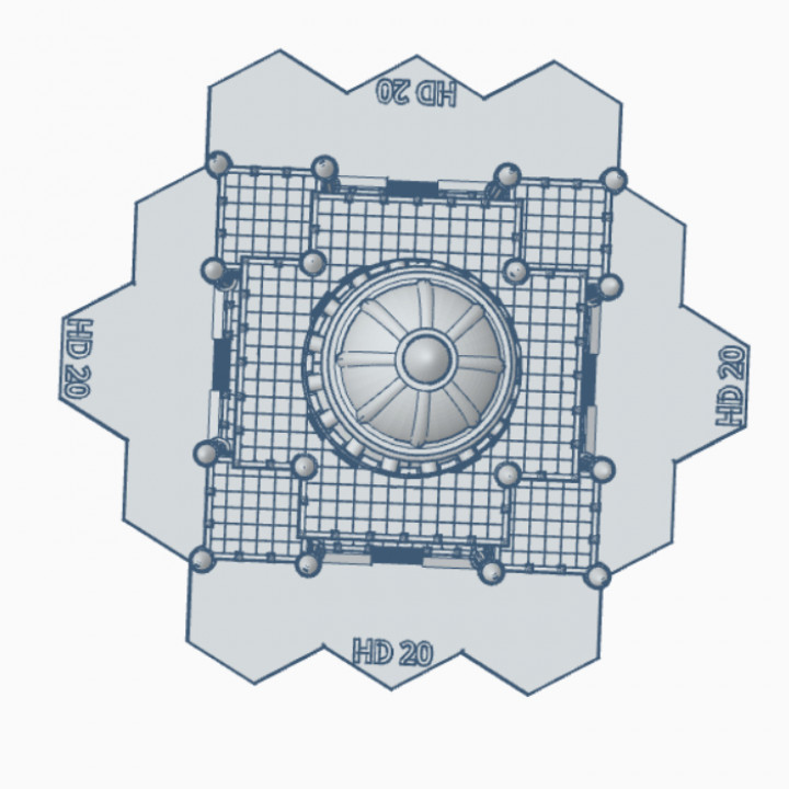 3D Printable Gothic Imperial Senate Building hex Map Scale by Wargame Forge