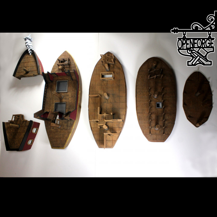 3D Printable OpenForge Pirate Ship by Devon Jones