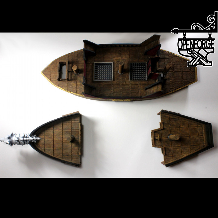 3D Printable OpenForge Pirate Ship by Devon Jones