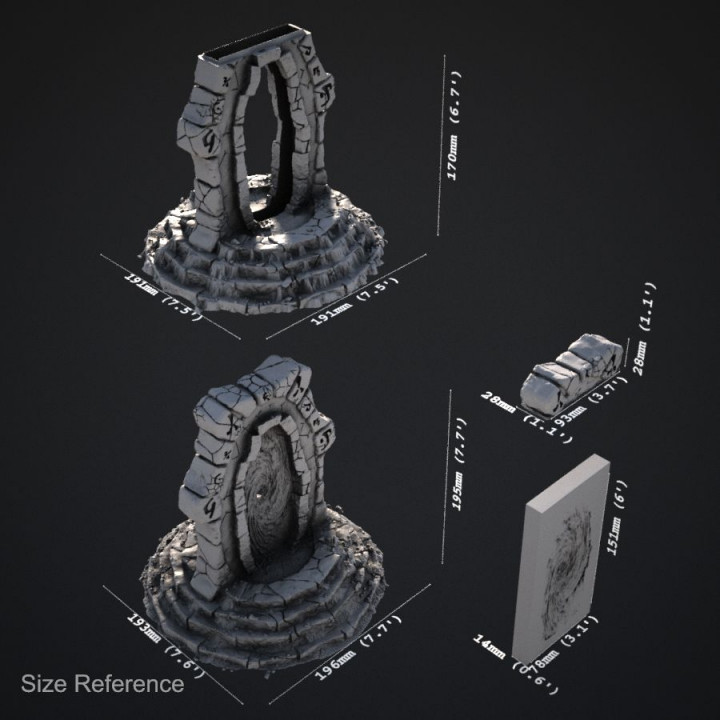 3D Printable Old Stone Portal by TableTopMinis