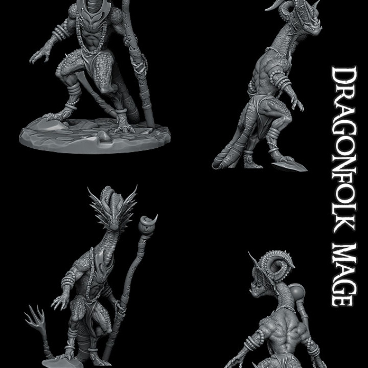3D Printable Dragonfolk Mage by RocketPigGames