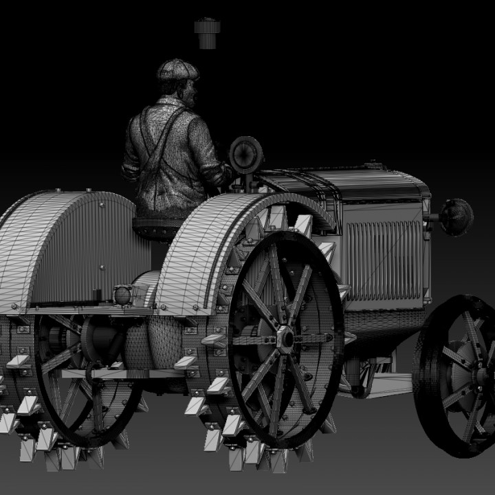 3D Printable tractor and driver by Dmitry Tishchenkov