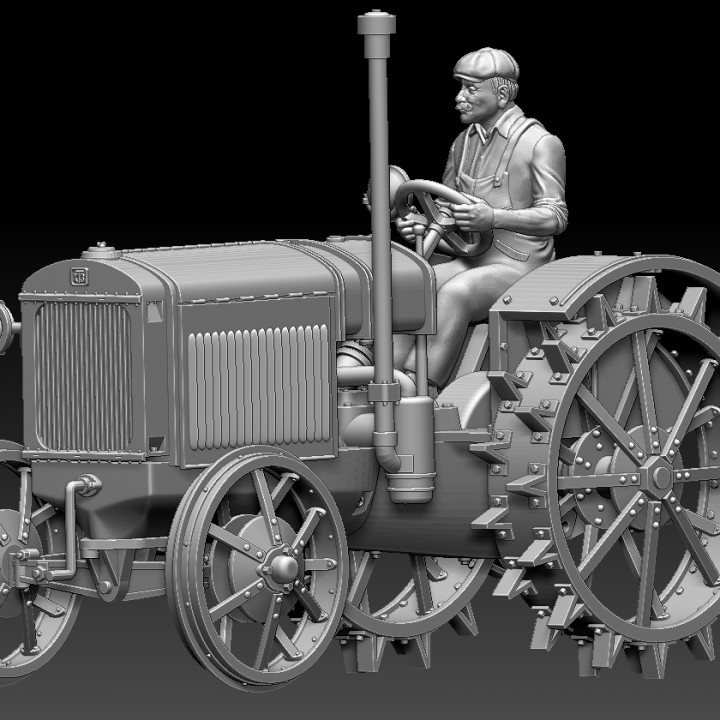 3D Printable tractor and driver by Dmitry Tishchenkov