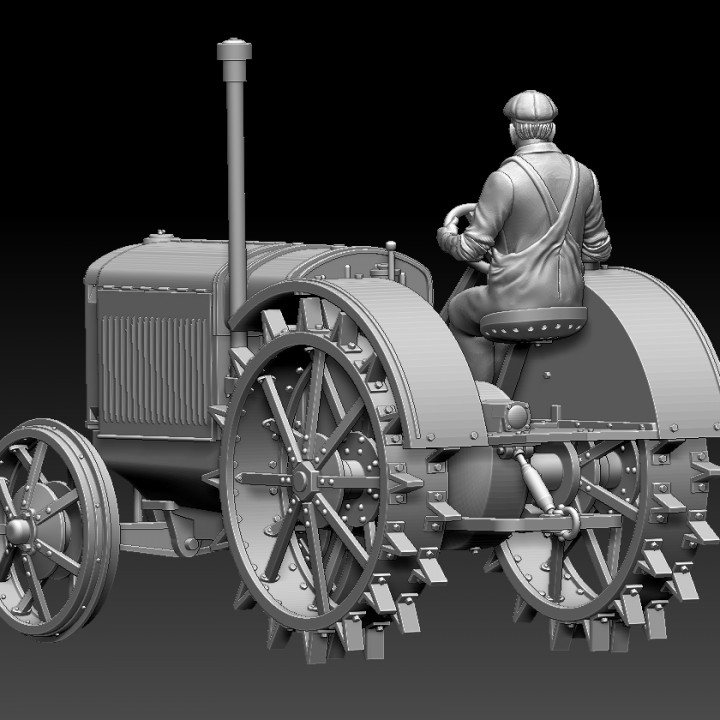 3D Printable tractor and driver by Dmitry Tishchenkov