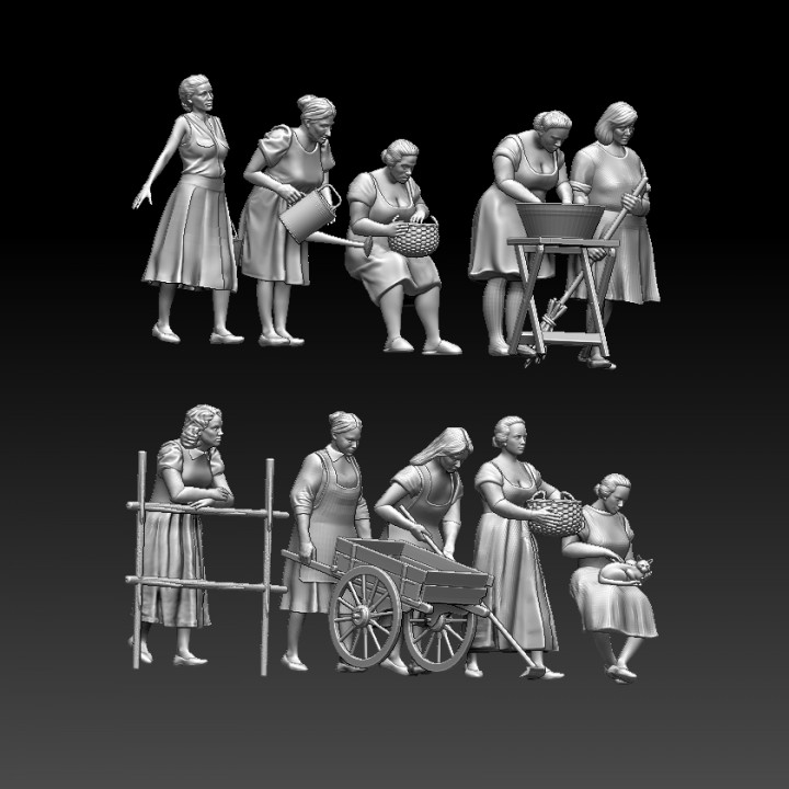3D Printable women workers by 3Dimontis