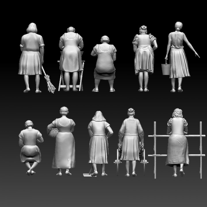 3D Printable women workers by 3Dimontis