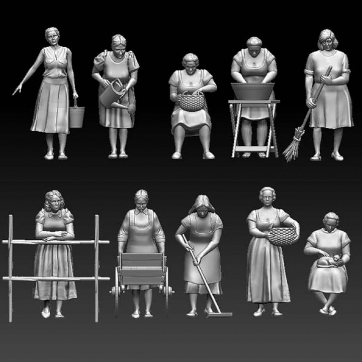 3D Printable women workers by 3Dimontis