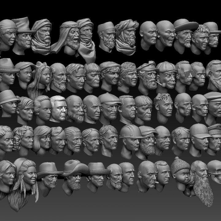 3D Printable heads by Dmitry Tishchenkov