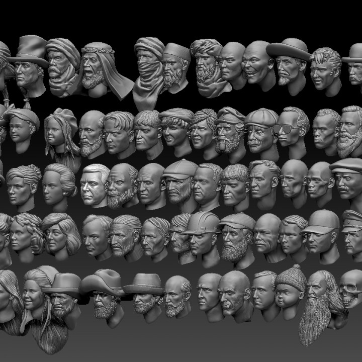 3D Printable heads by Dmitry Tishchenkov