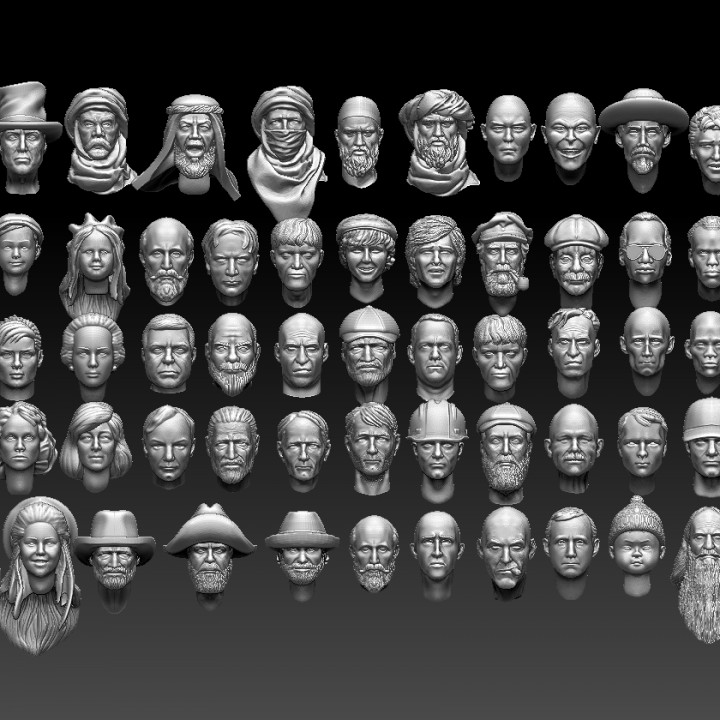 3D Printable heads by Dmitry Tishchenkov