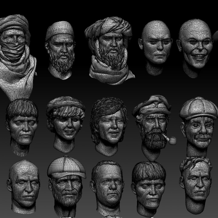 3D Printable heads by Dmitry Tishchenkov